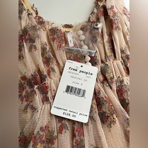 Free People | Dresses | Free People Natural Heart Floral Stretch Mesh ...